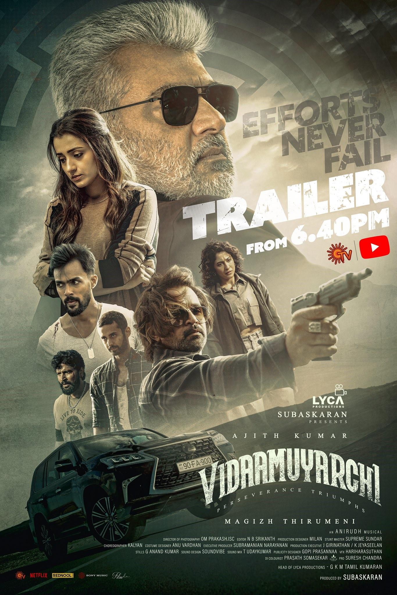 Vidaamuyarchi trailer runtime, film's release date, & OTT details Tamil Movie, Music Reviews and ...